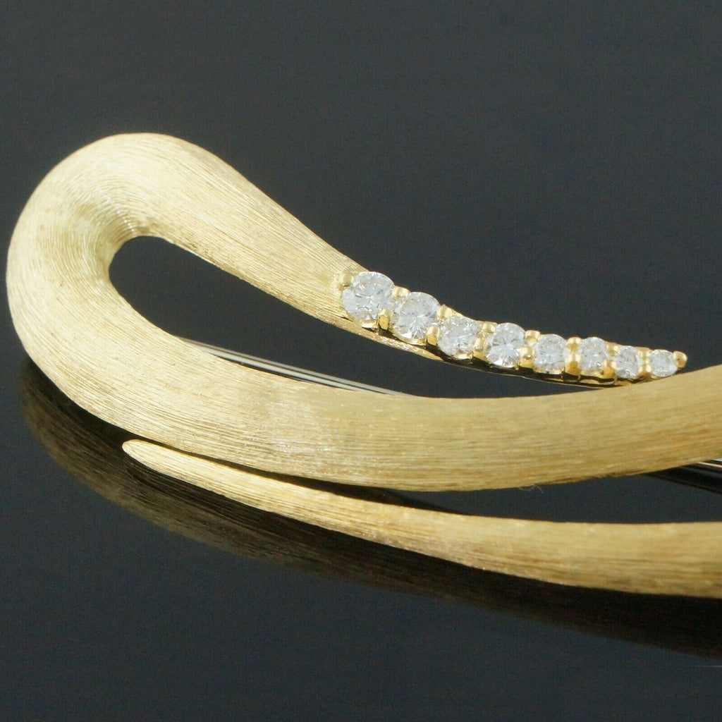 Modernist Henry Dunay Solid 18K Gold & Diamond Free Form Pin, Estate B ...