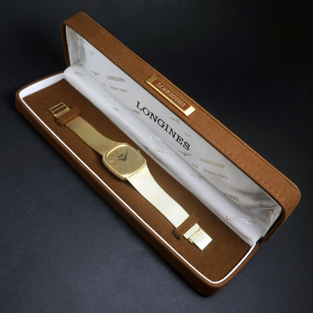 Stunning 1970s Longines Solid 14K Gold Man's Bracelet Watch Hand Windi ...