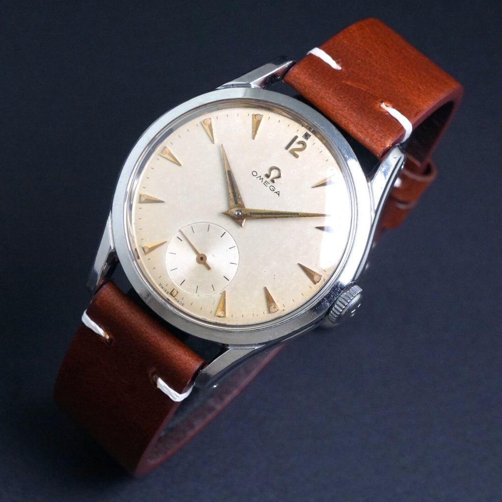 Stunning 1951 Omega 2639-13 Stainless Steel Man's 36mm Watch All Origi ...