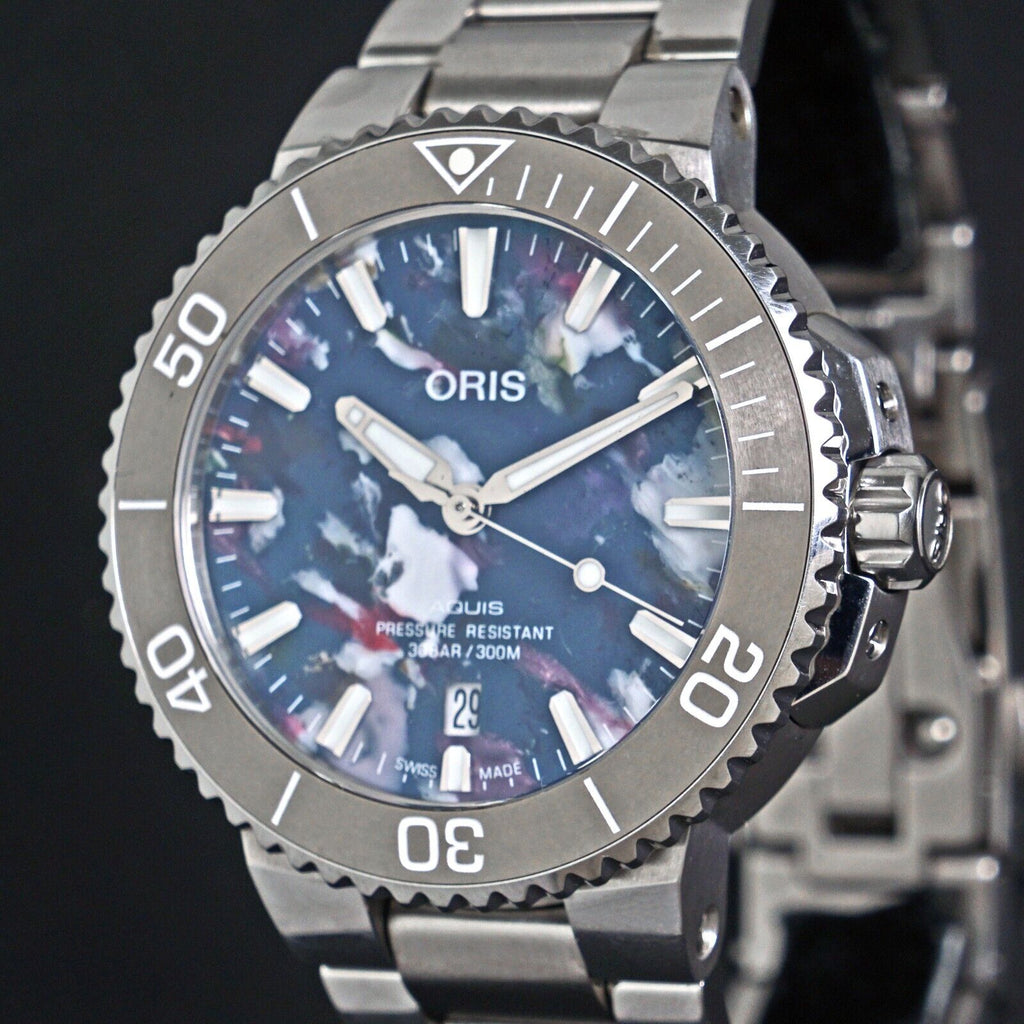 Rare Oris Aquis Upcycle Date 7766A Multi Color Dial Stainless Steel Di ...