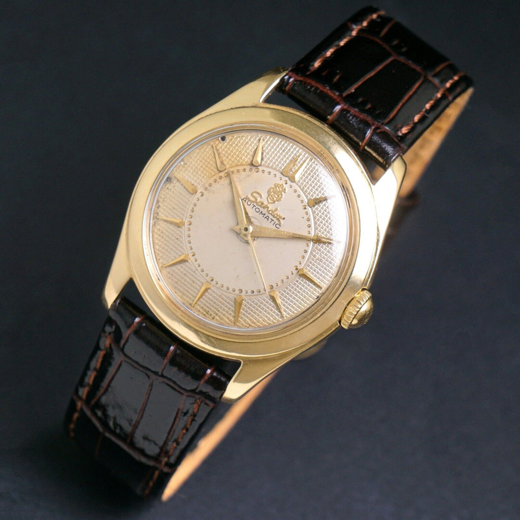 Stunning 1950s Sandoz Automatic Solid 18K Gold Man's Screw Back All Or ...