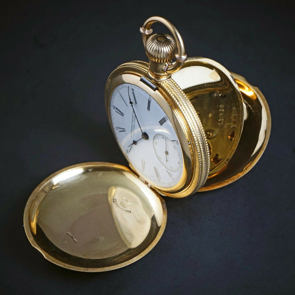 1880s E Howard Watch Co 18K Solid Gold Series V Size L Hunter Case Poc ...