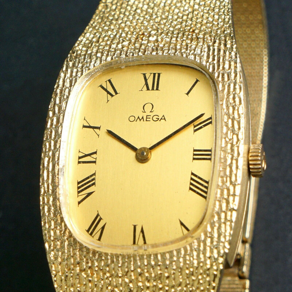 Rare Omega 14K Solid Gold Lady's Oversized Mesh Bracelet Watch, Origin ...