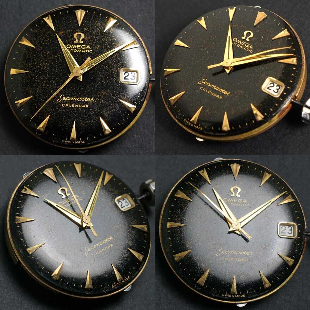 1958 Omega 2849 Seamaster Automatic Stainless Steel Watch Glossy Black ...